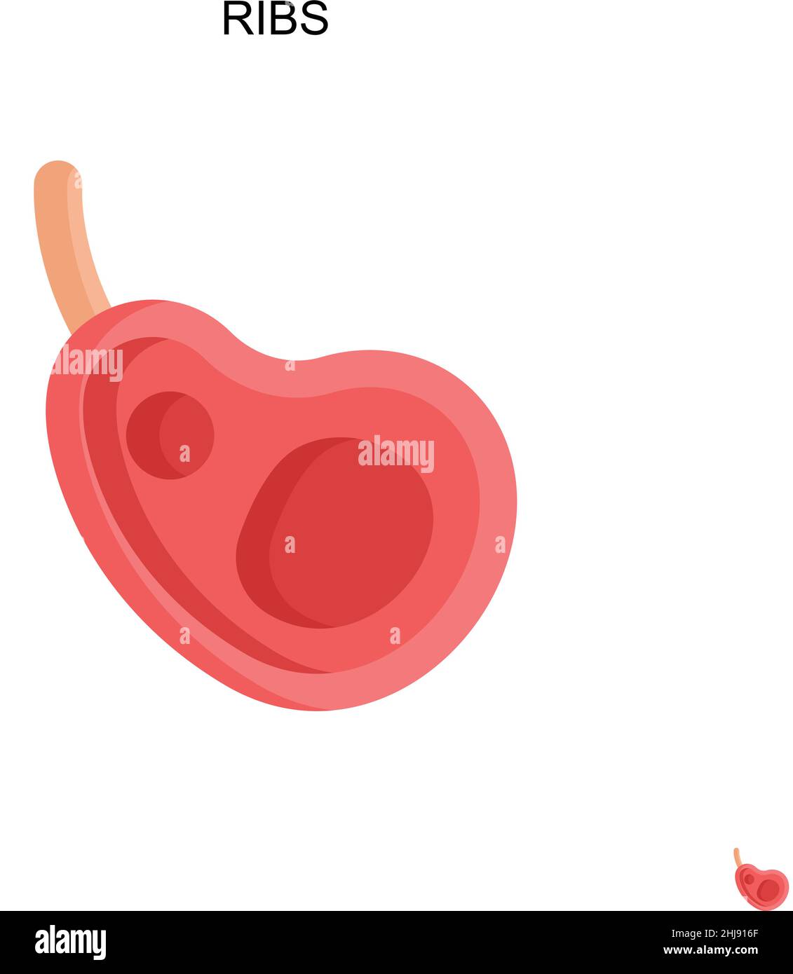 Ribs Simple vector icon. Illustration symbol design template for web ...