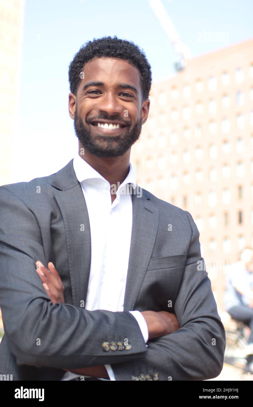 Beautiful businessman outside in the summer Stock Photo - Alamy