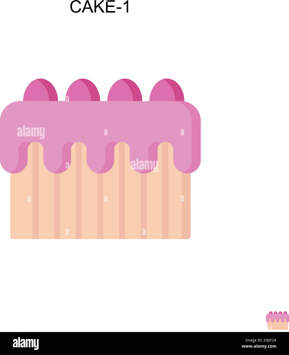 Cake-1 Simple vector icon. Illustration symbol design template for web ...