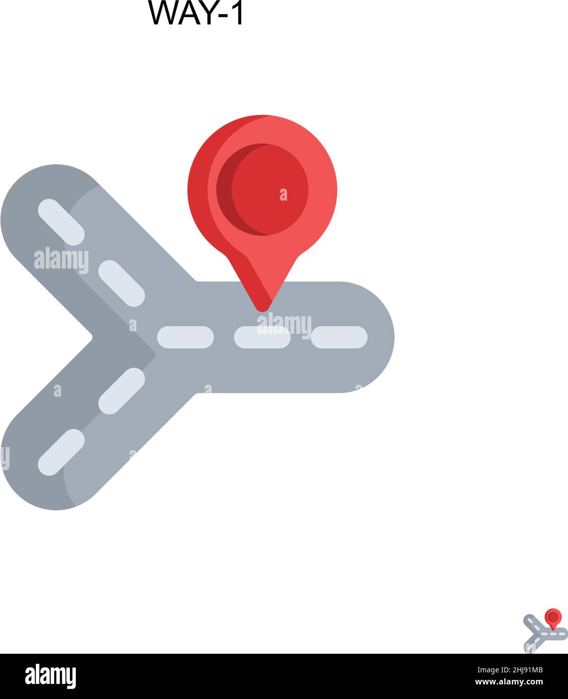 Way-1 Simple vector icon. Illustration symbol design template for web ...