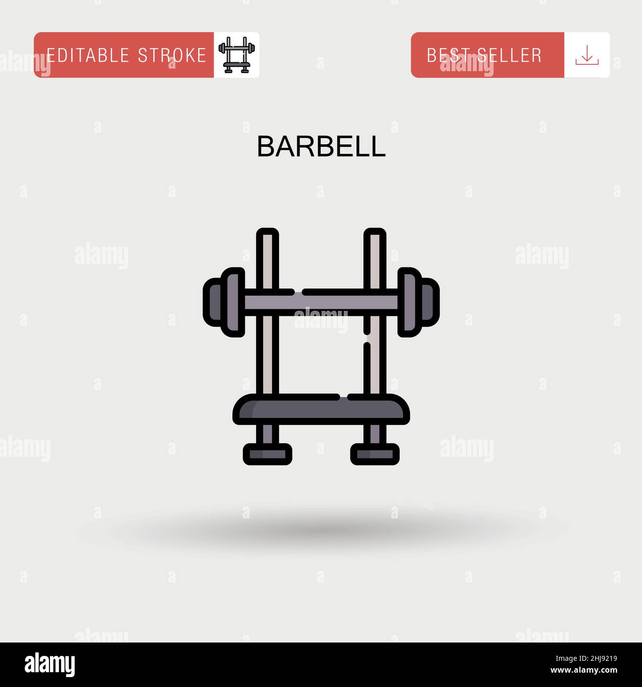 Barbell Simple vector icon Stock Vector Image & Art - Alamy