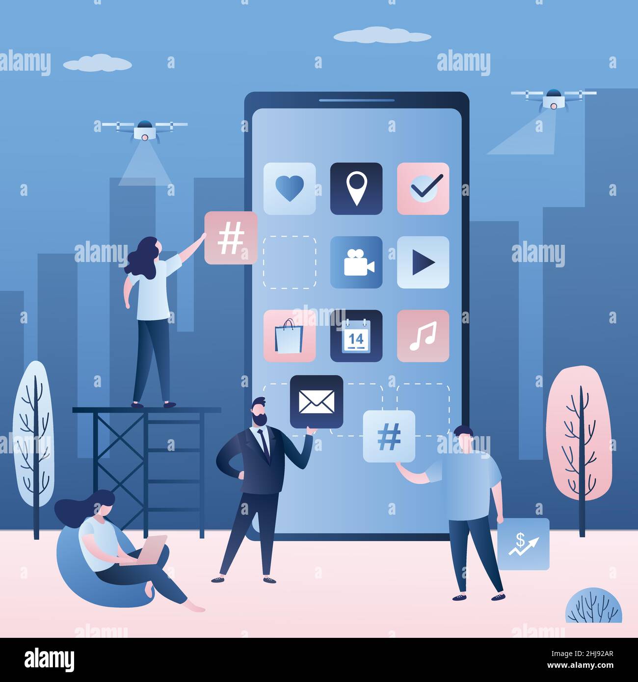 Teamwork app Stock Vector Images - Alamy