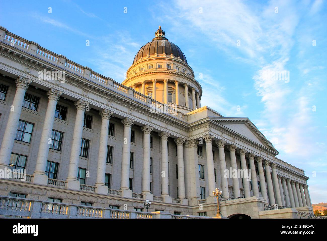 Utah State Capitol in Salt Lake City in the evening. Salt Lake City is ...