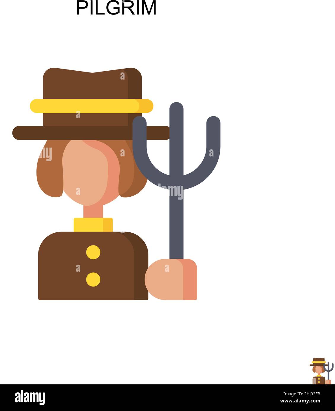 Pilgrim Simple vector icon. Illustration symbol design template for web ...