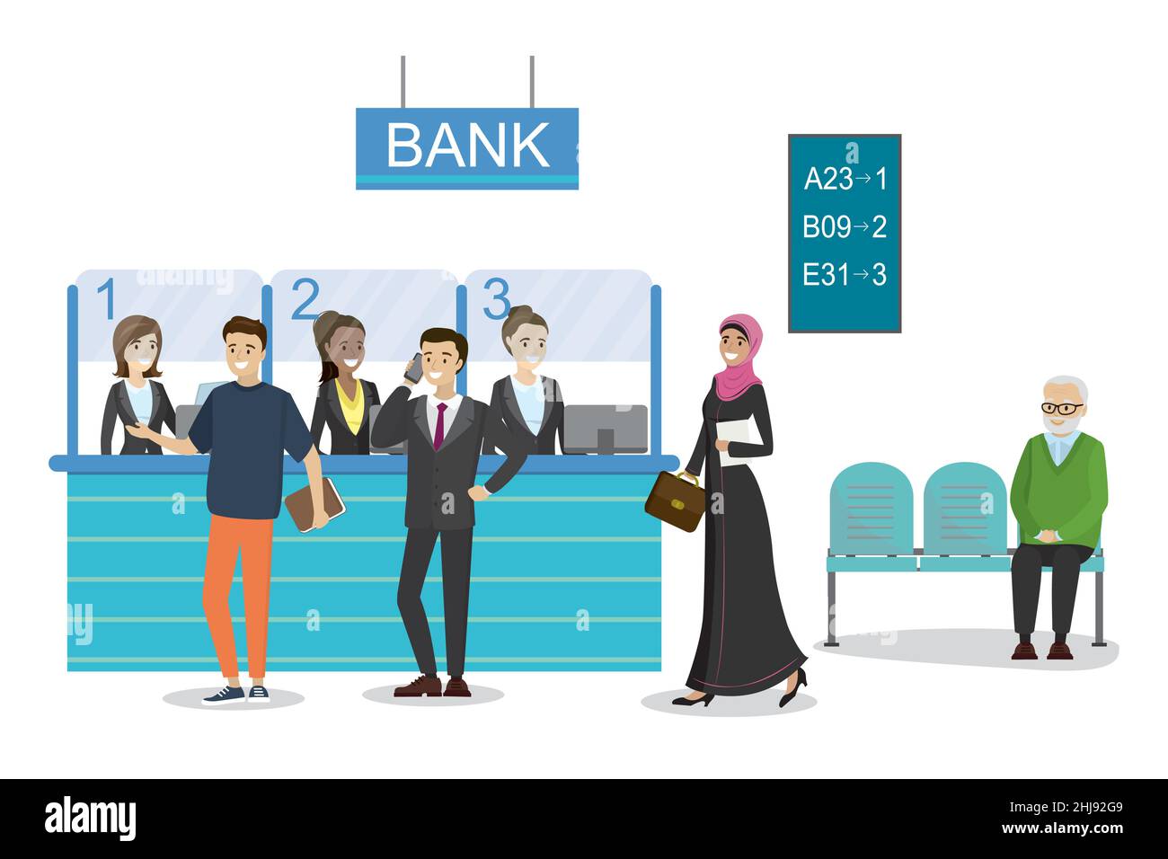 Bank counter cartoon hi-res stock photography and images - Alamy