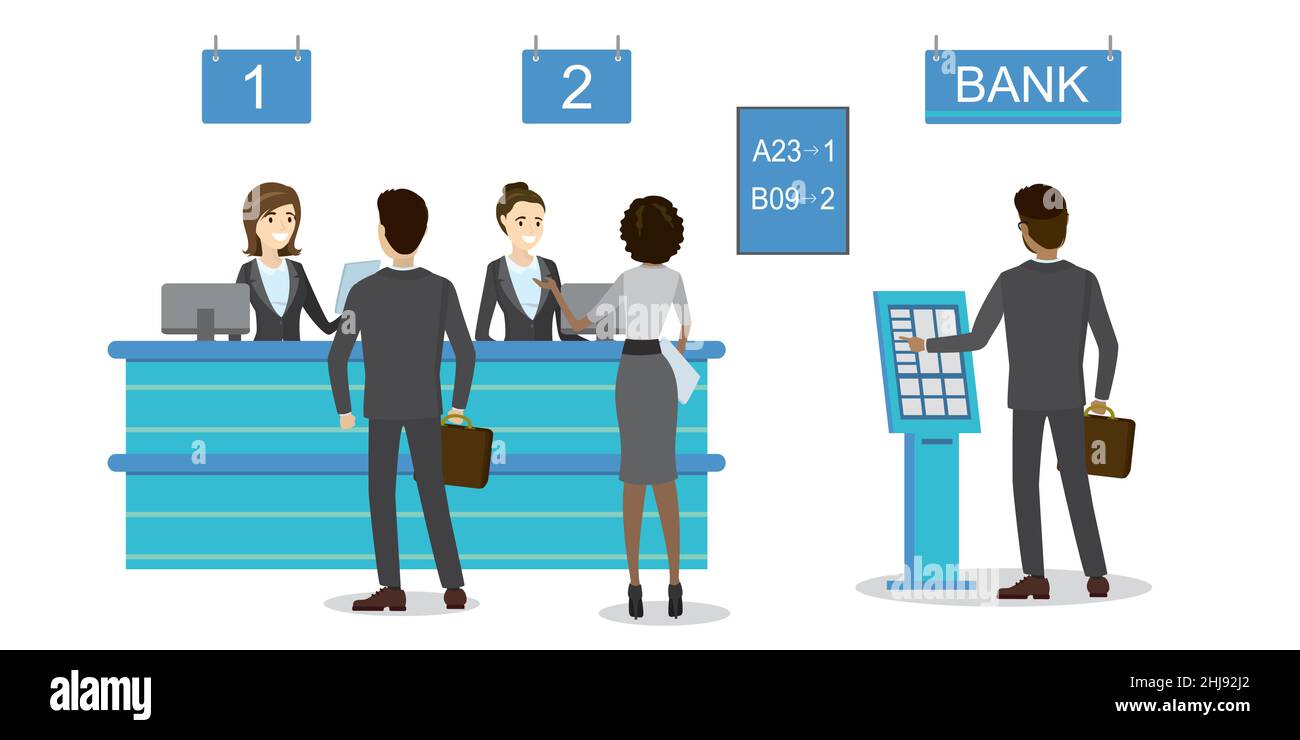 Bank counter cartoon Stock Vector Images - Alamy