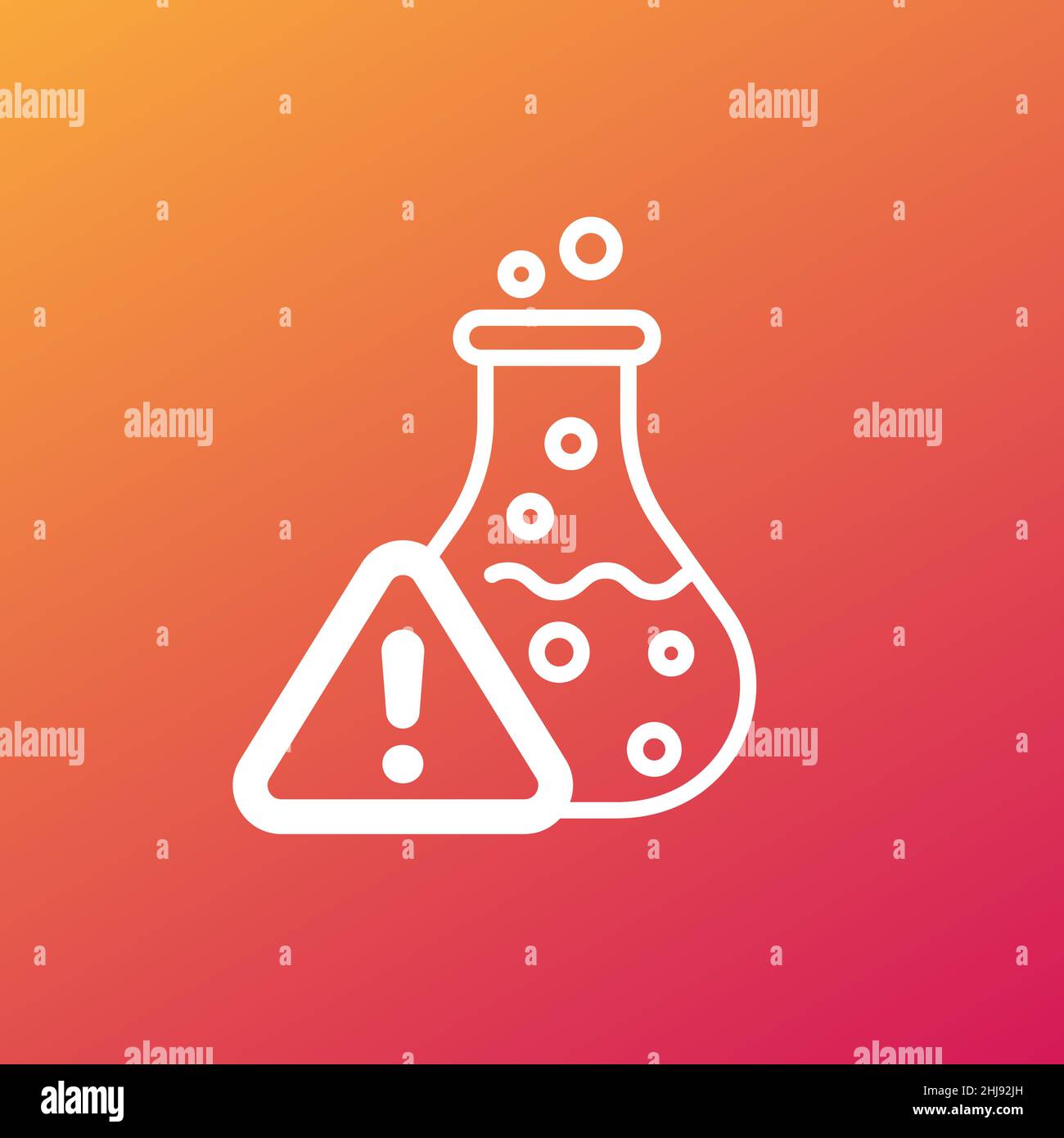 chemical reaction vector icon with warning sign Stock Vector Image ...