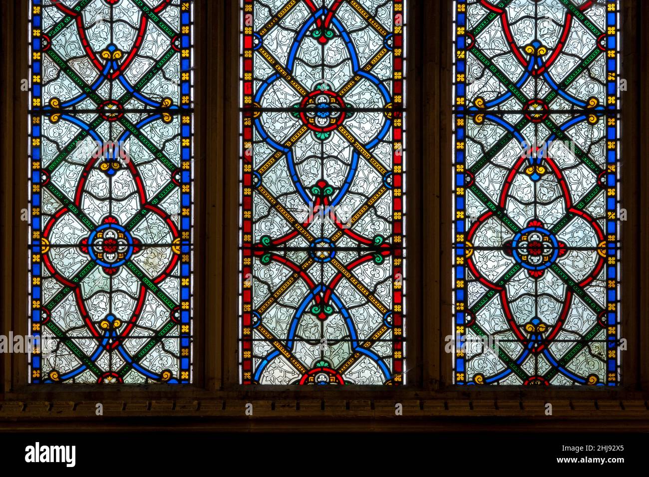 Stained glass window All Saints Church Easton, Suffolk, UK Stock Photo ...