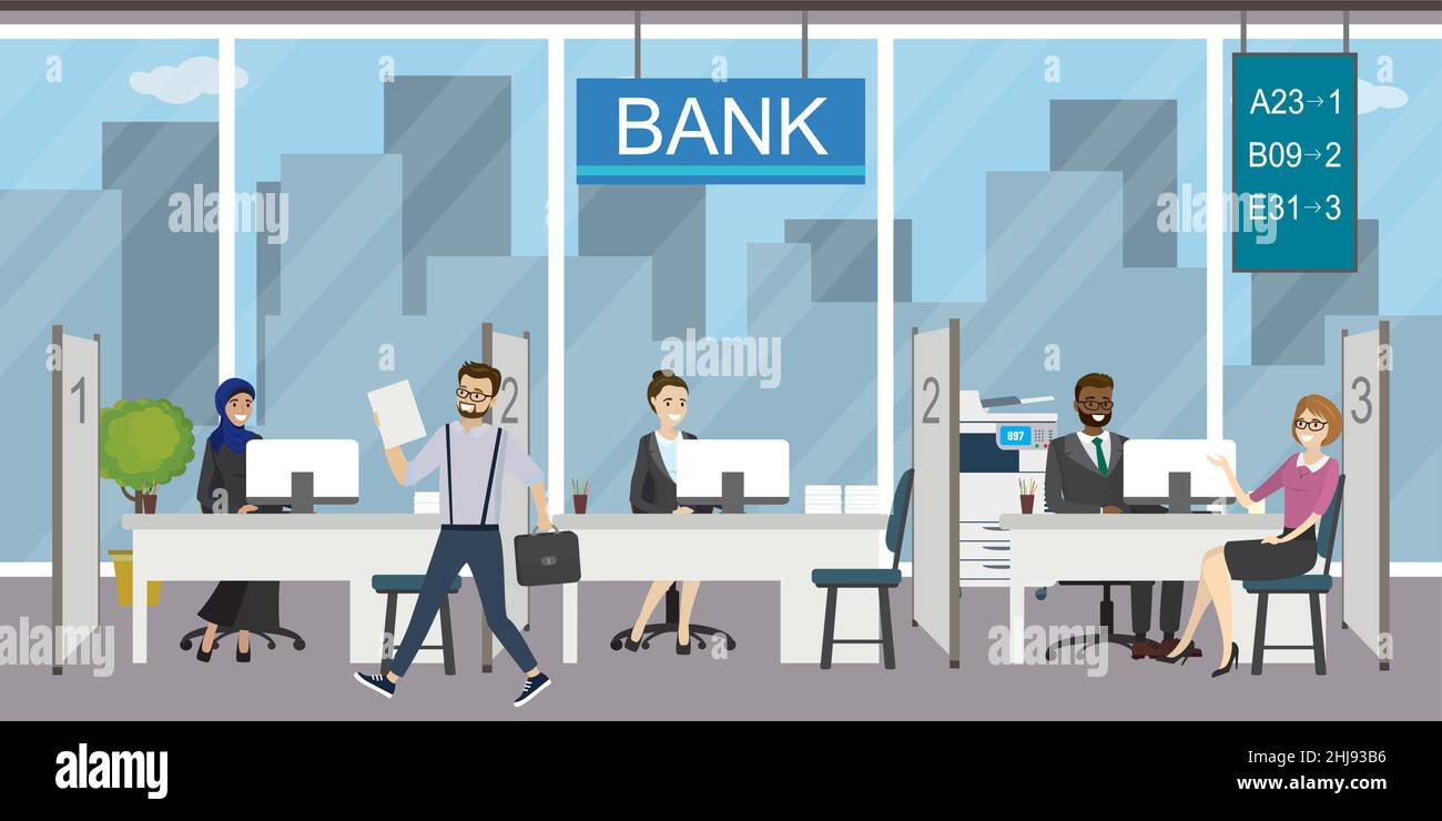 Woman bank cashier Stock Vector Images - Alamy