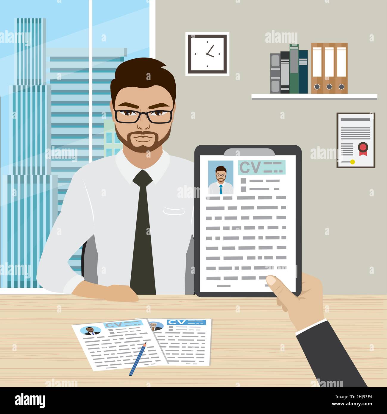 Interview cartoon hi-res stock photography and images - Alamy