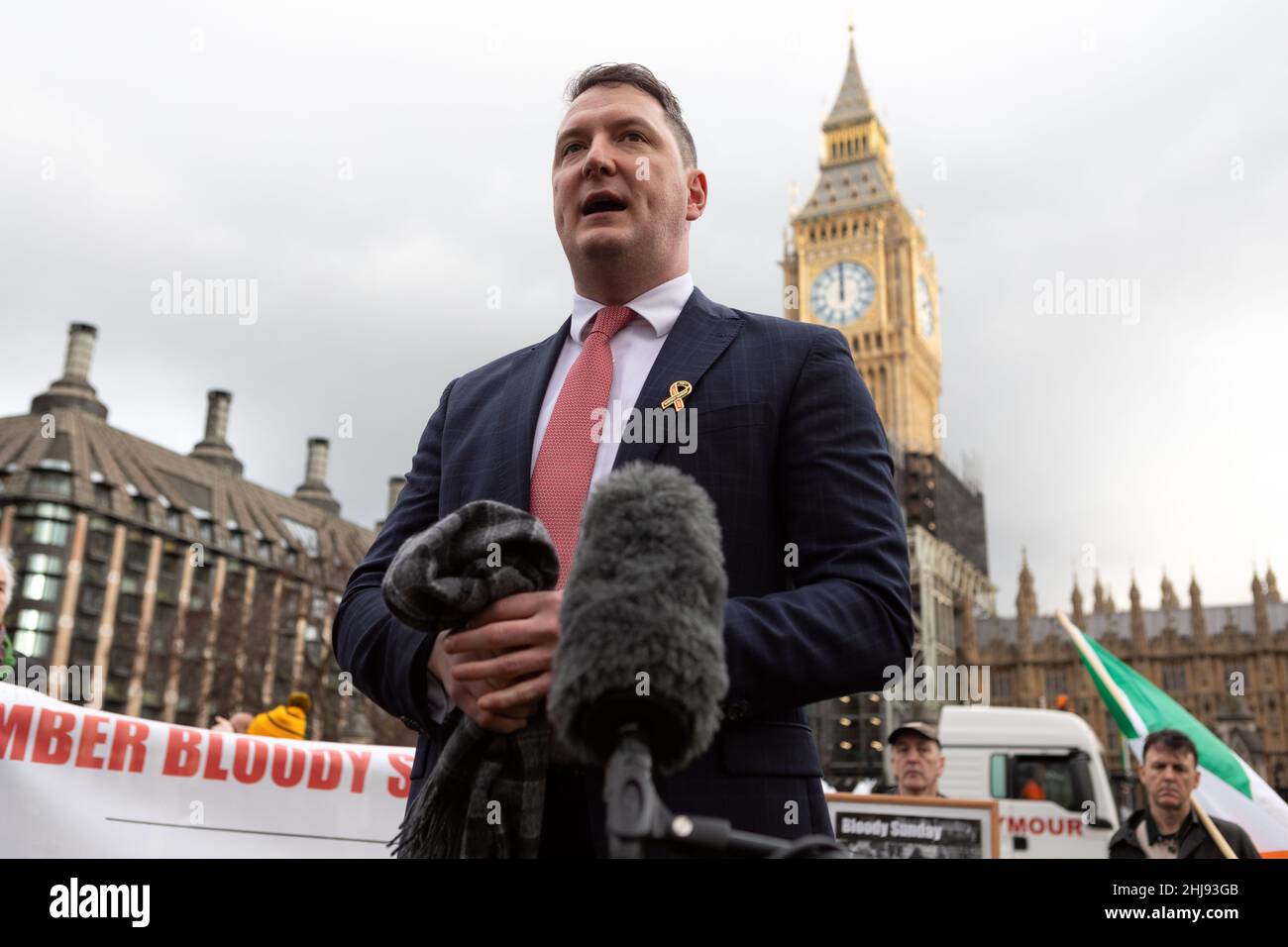 John Finucane, Member of Parliament for the Belfast North speaks during ...