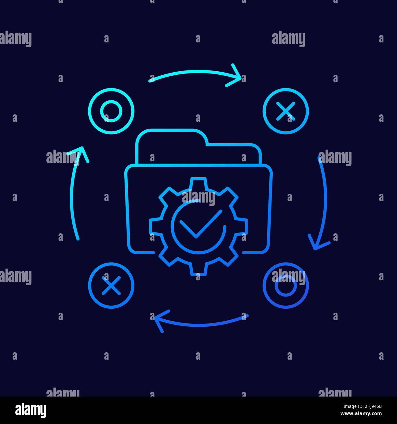 project management linear icon with a folder Stock Vector Image & Art - Alamy
