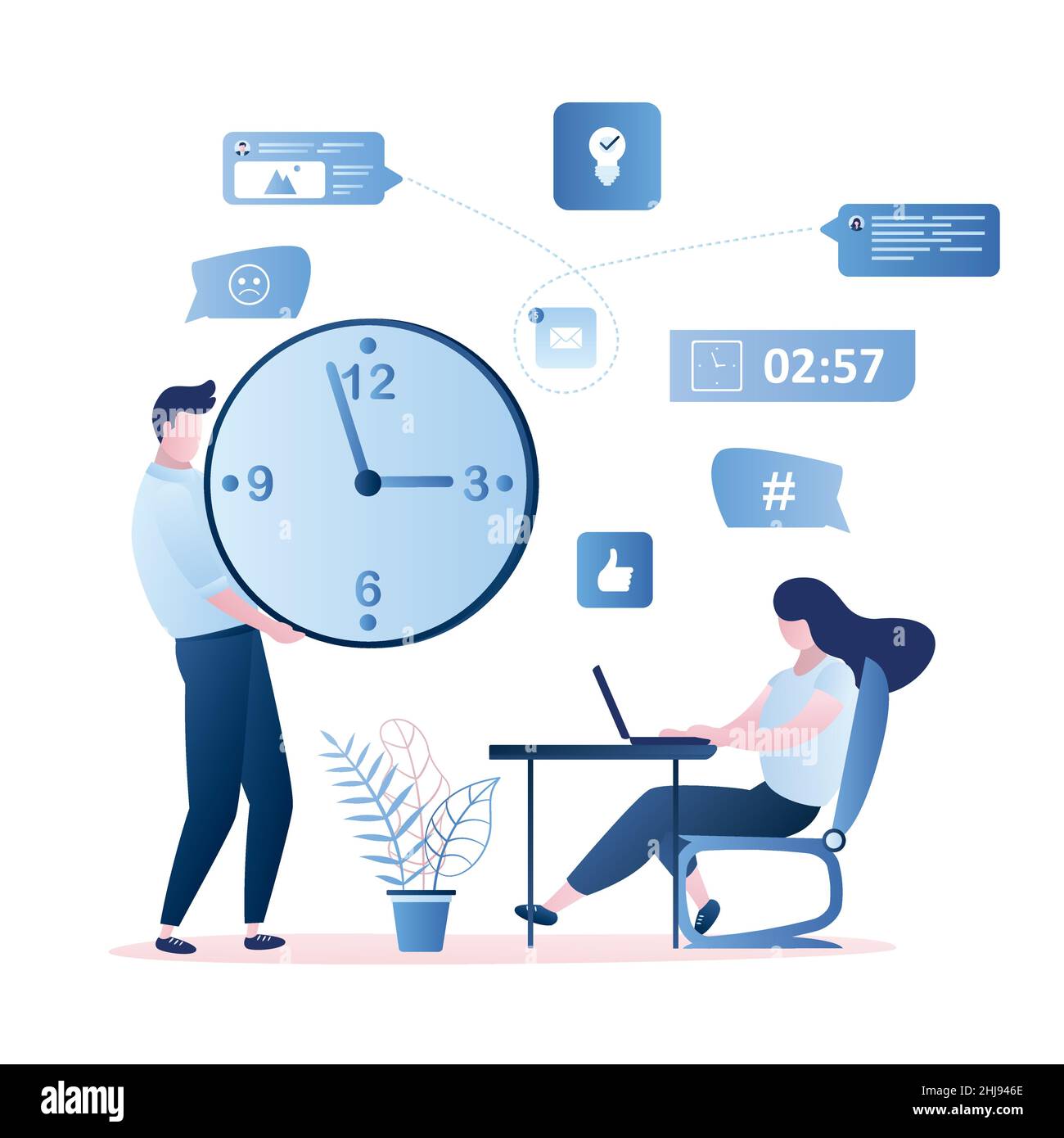 Situation in office woman Stock Vector Images - Alamy