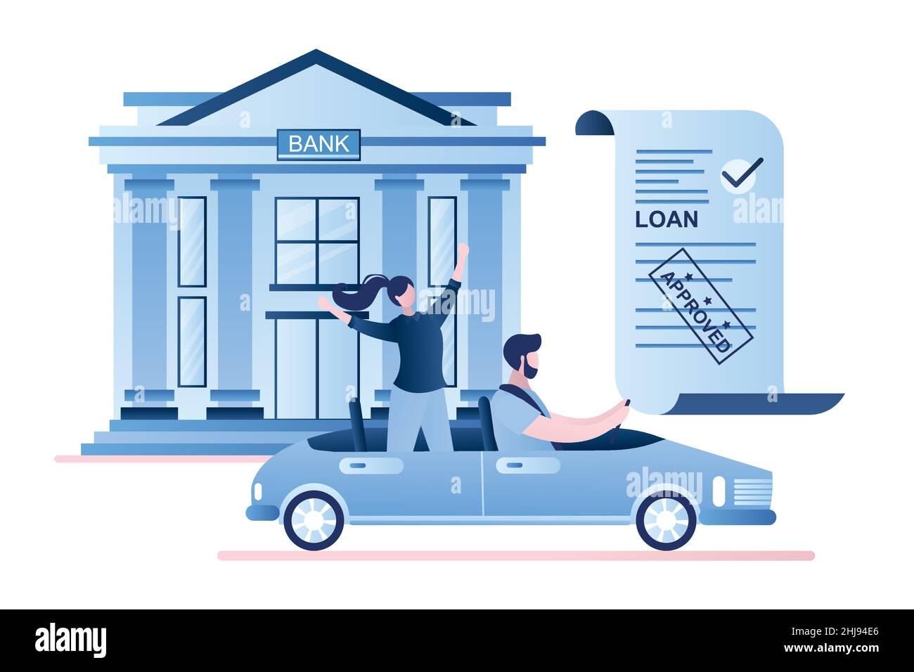 Happy customer in a bank Stock Vector Images - Alamy