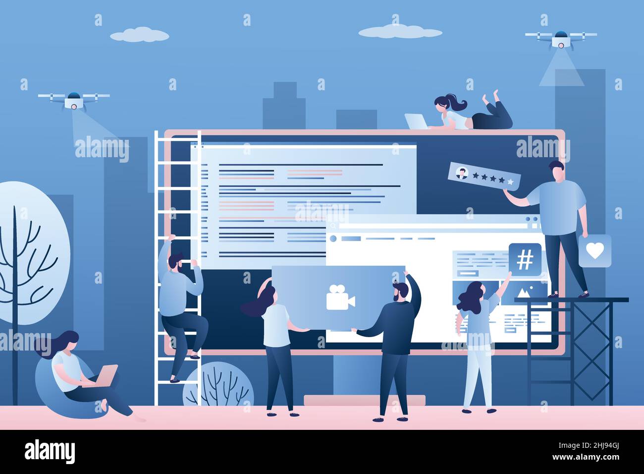 Software or app development- front-end and back-end. Programmers and business people develop ...