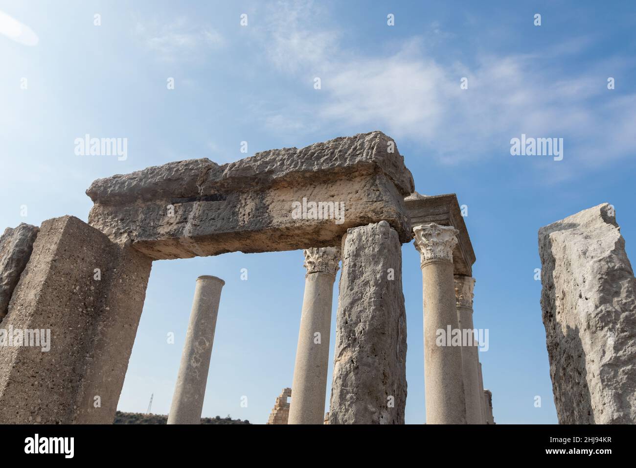 Ancient columns. Ancient city of Perge near Antalya Stock Photo - Alamy