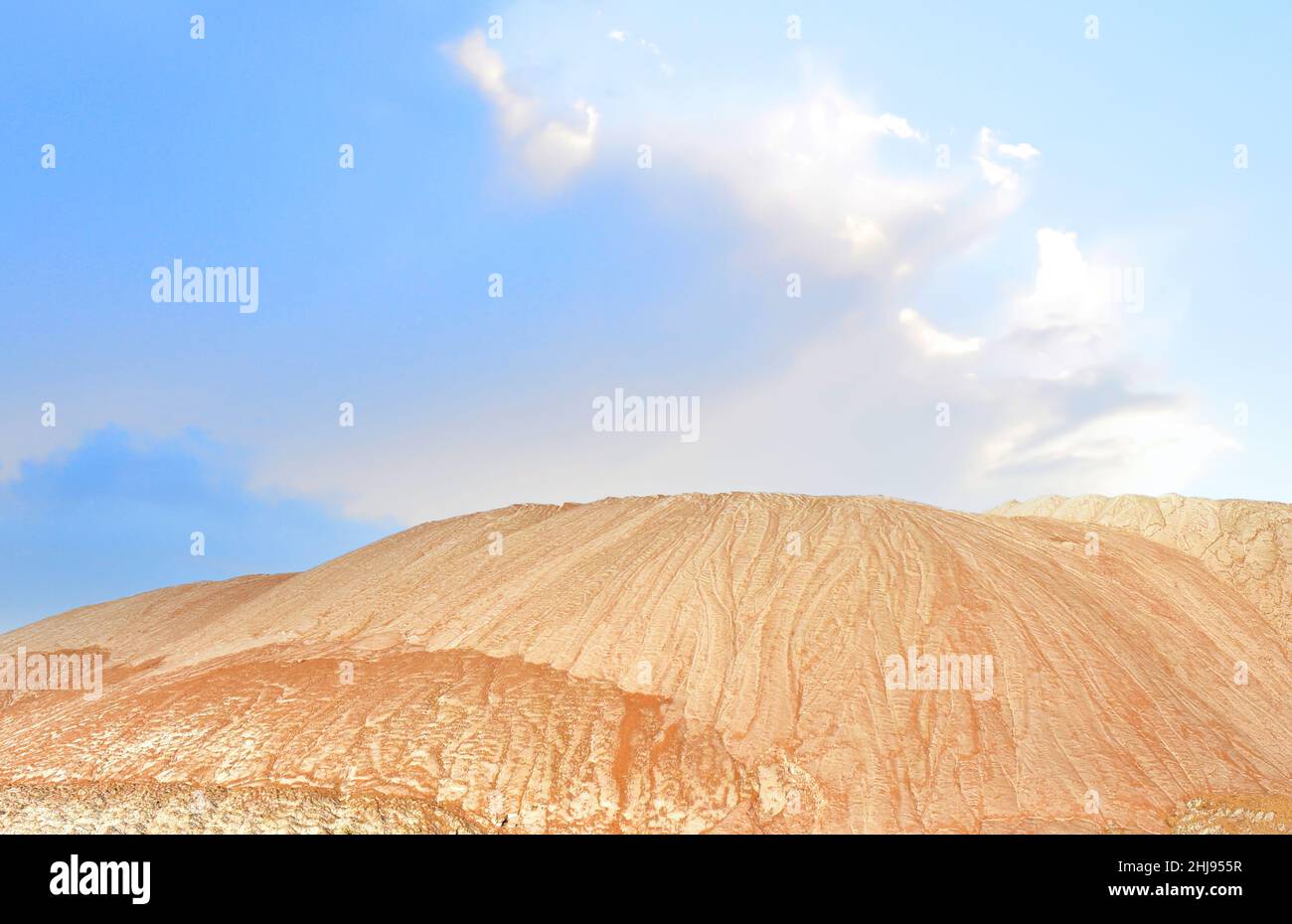 Mining of salt and potassium salts. Summer landscape of the salt ...