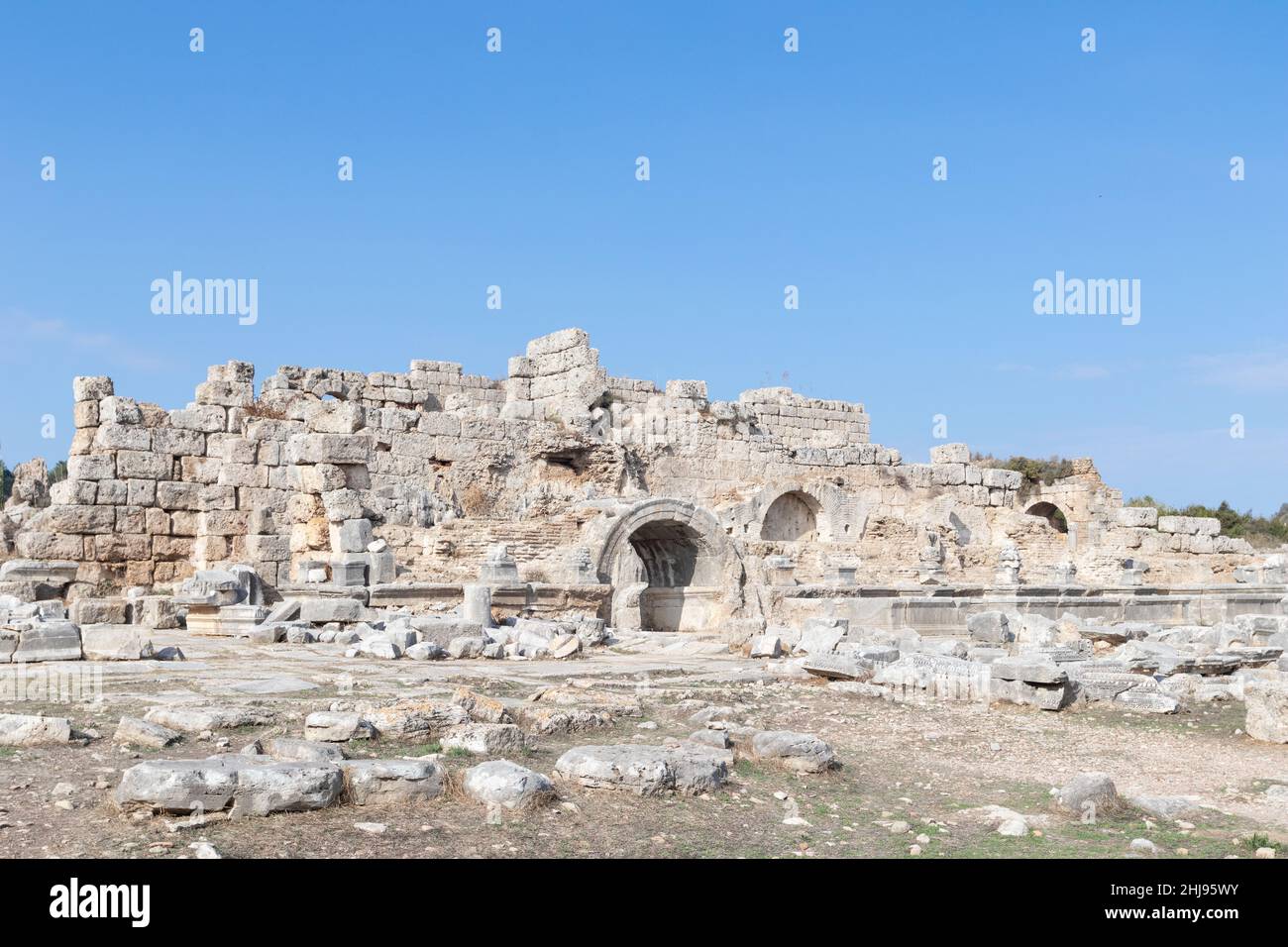 The ruins of an old ancient Roman city in Turkey Stock Photo - Alamy