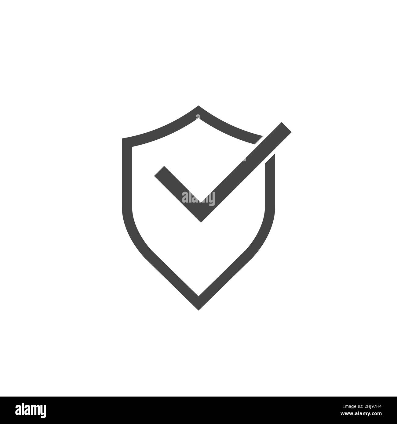 Shield with check mark, secure connection icon. Flat vector ...