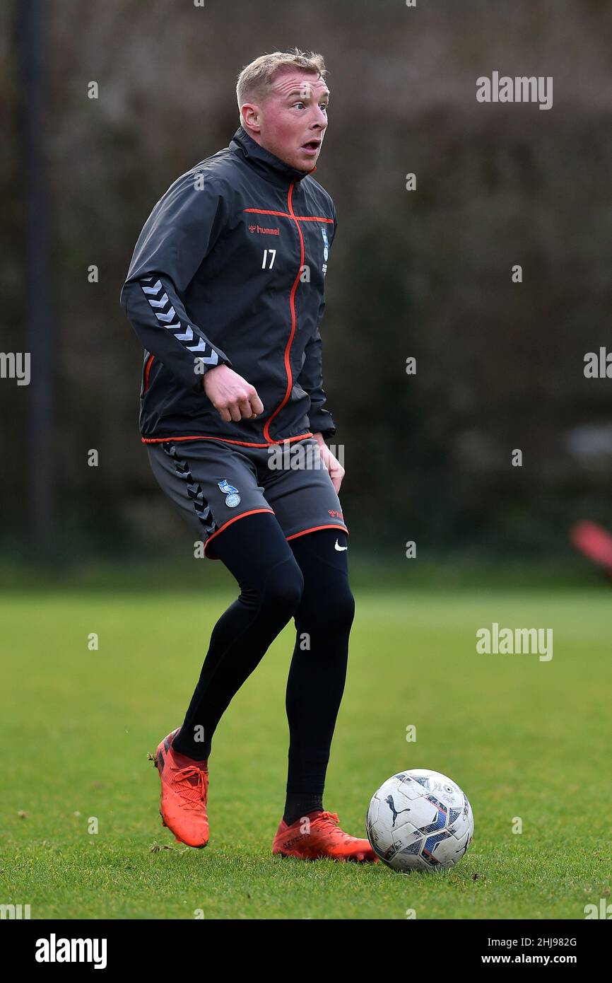 OLDHAM, UK. JAN 27TH Oldham Athletic's Nicky Adams during training at ...