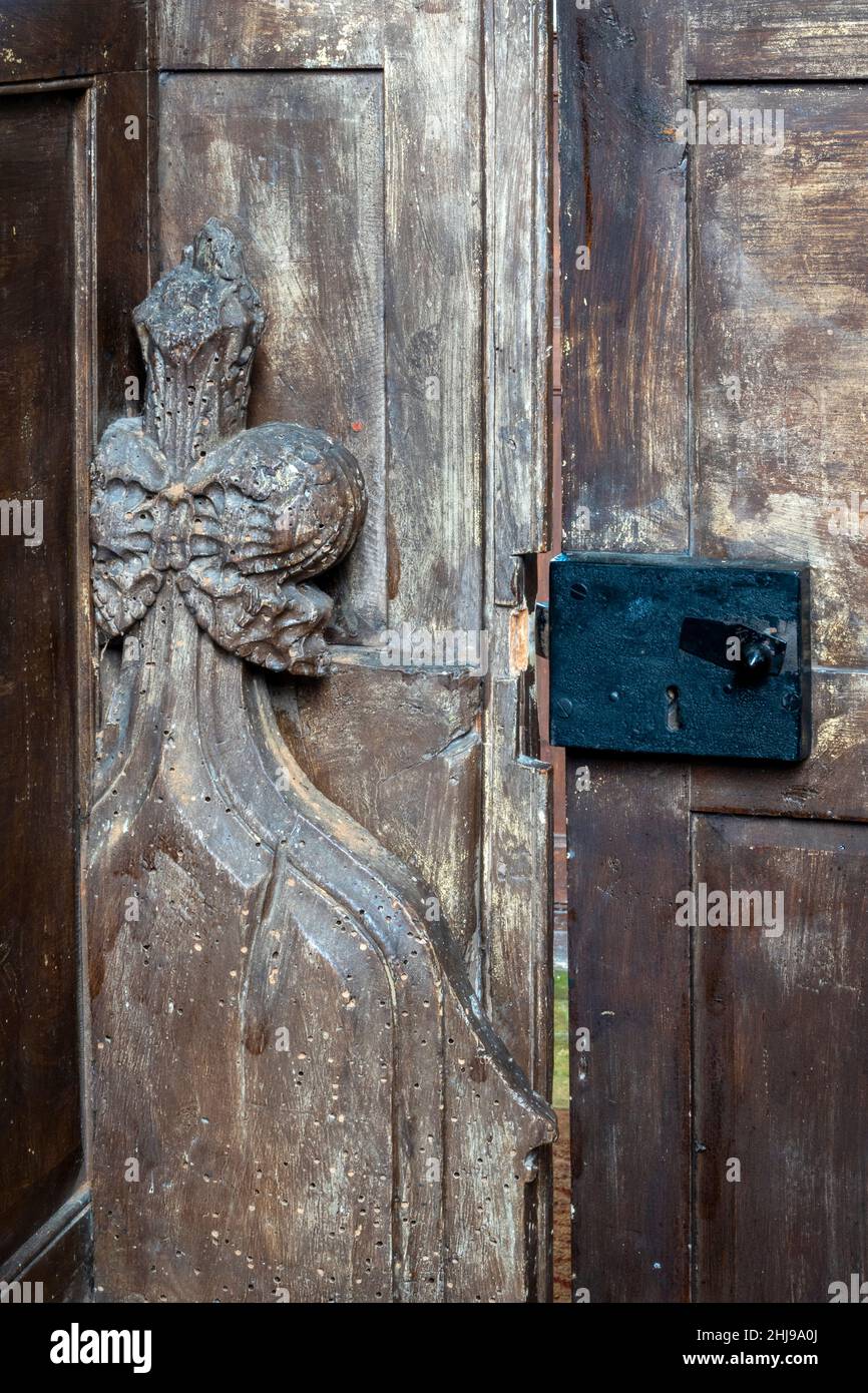 Interior of box pew at The Church of St Lawrence, Brundish, Suffolk, UK ...