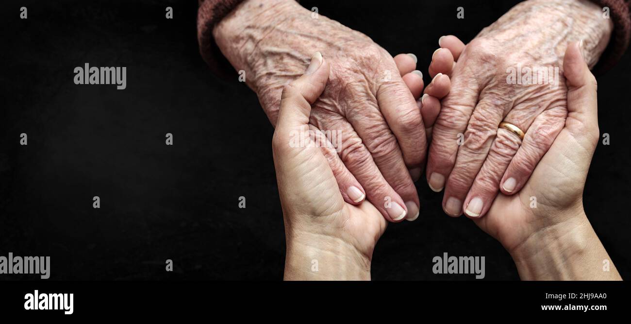 Giving love and comfort to fragile people Stock Photo - Alamy
