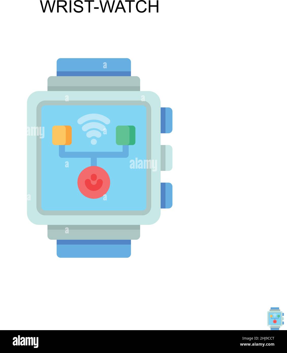 Wrist-watch Simple vector icon. Illustration symbol design template for ...