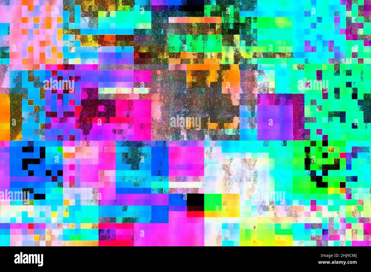 Abstract background of a digital glitch in neon colors Stock Photo - Alamy