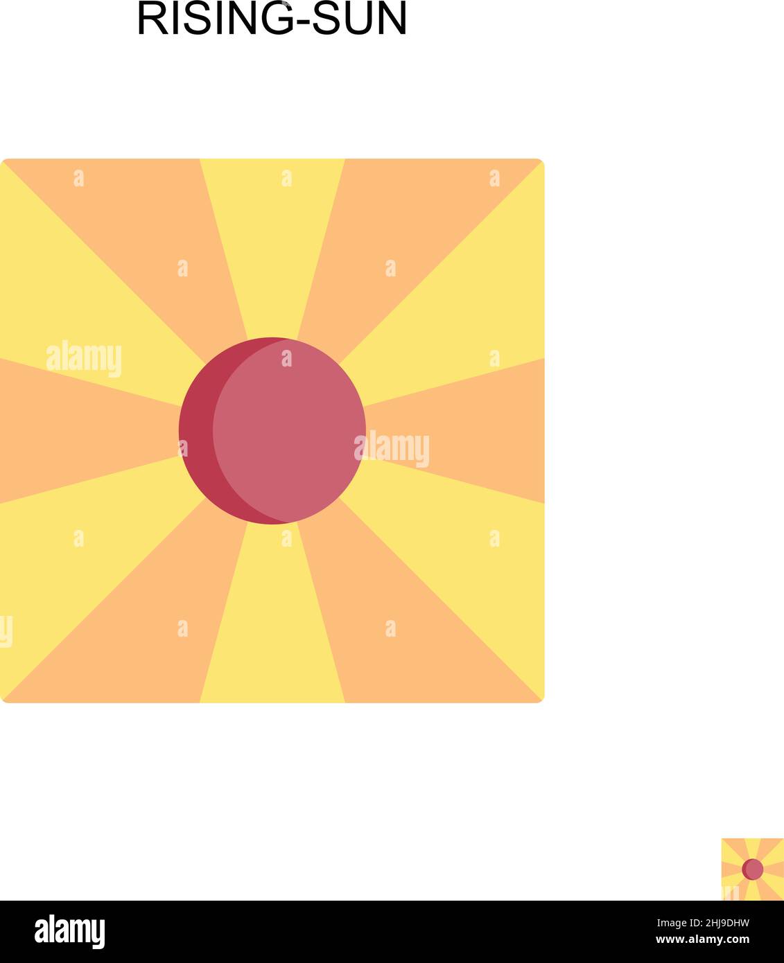 Rising-sun Simple vector icon. Illustration symbol design template for ...