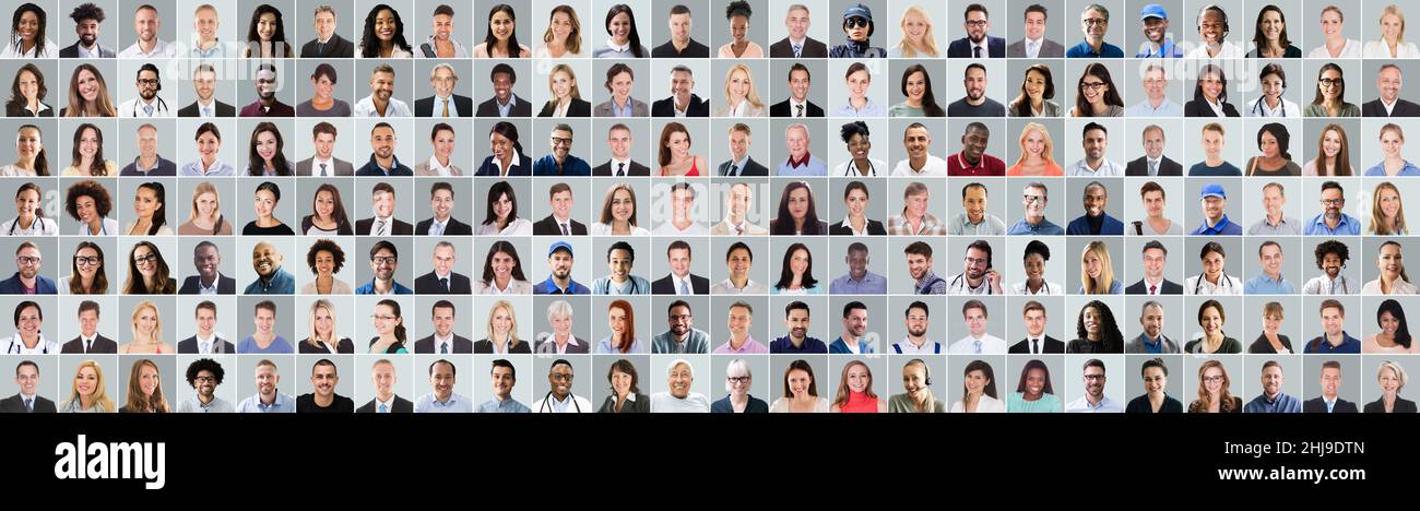People Faces Collage Set. Multicultural Avatar Group Stock Photo - Alamy