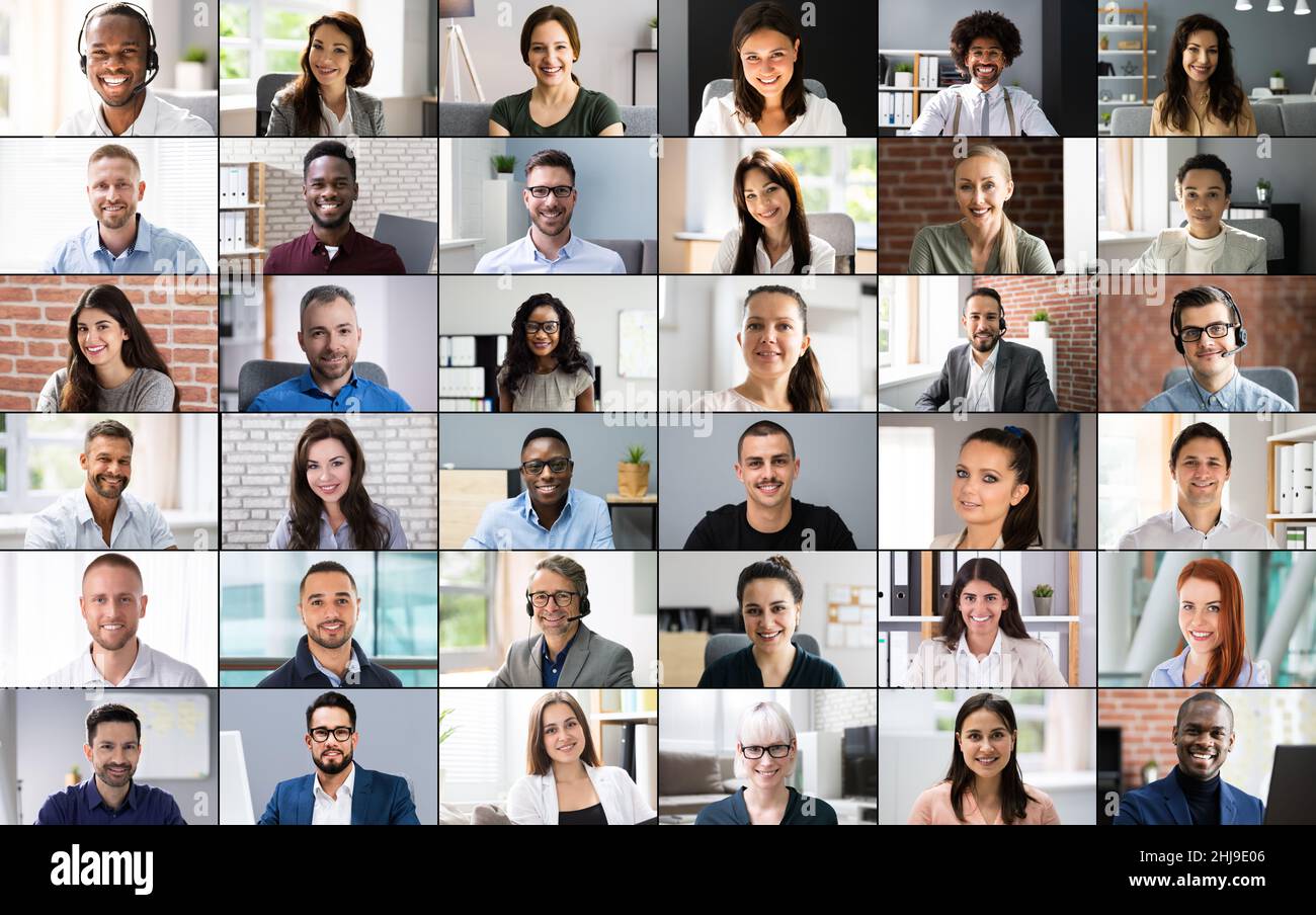Online Video Conference Meeting Call. People In Office Stock Photo - Alamy