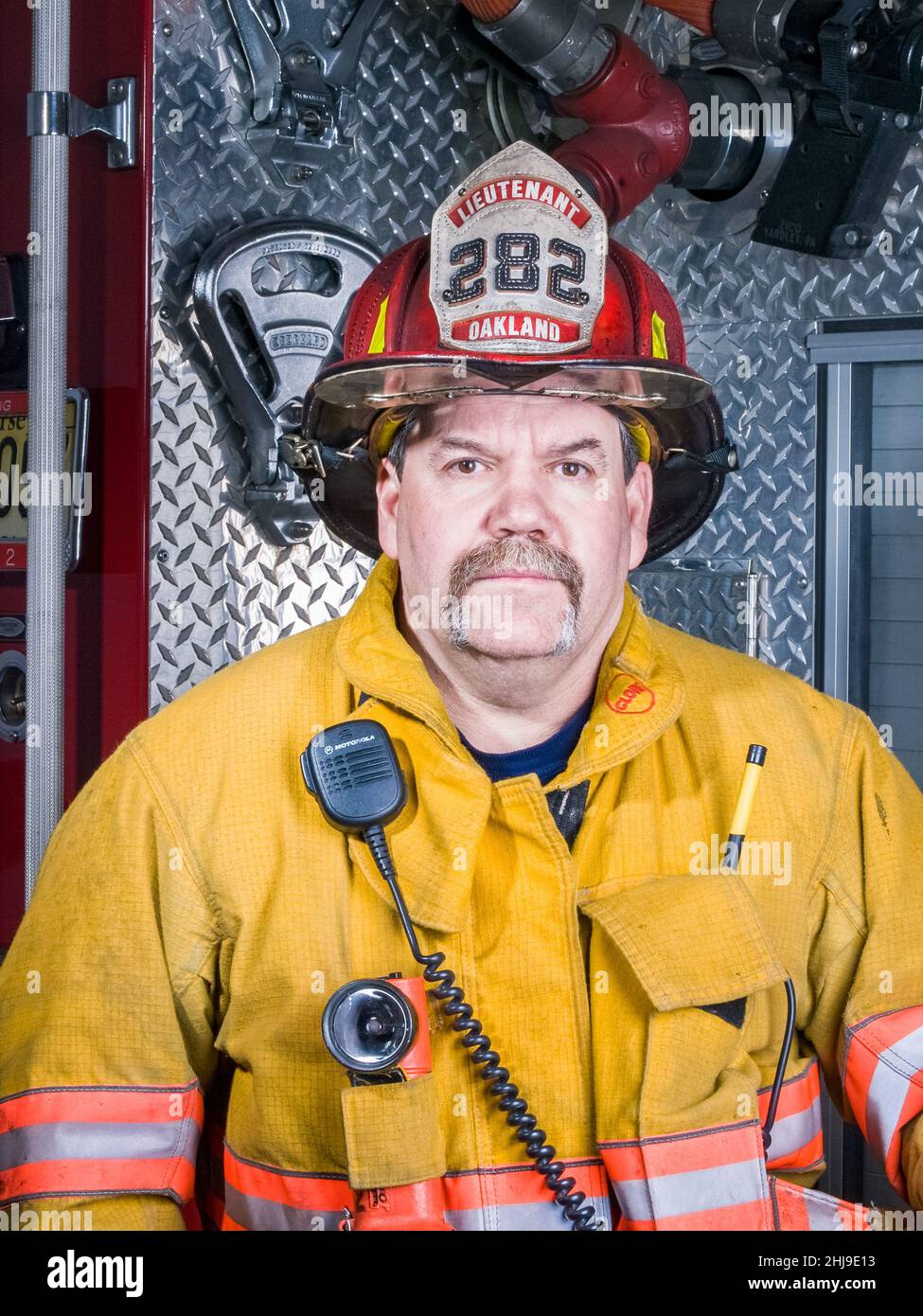 Firefighter in turnout gear Stock Photo - Alamy
