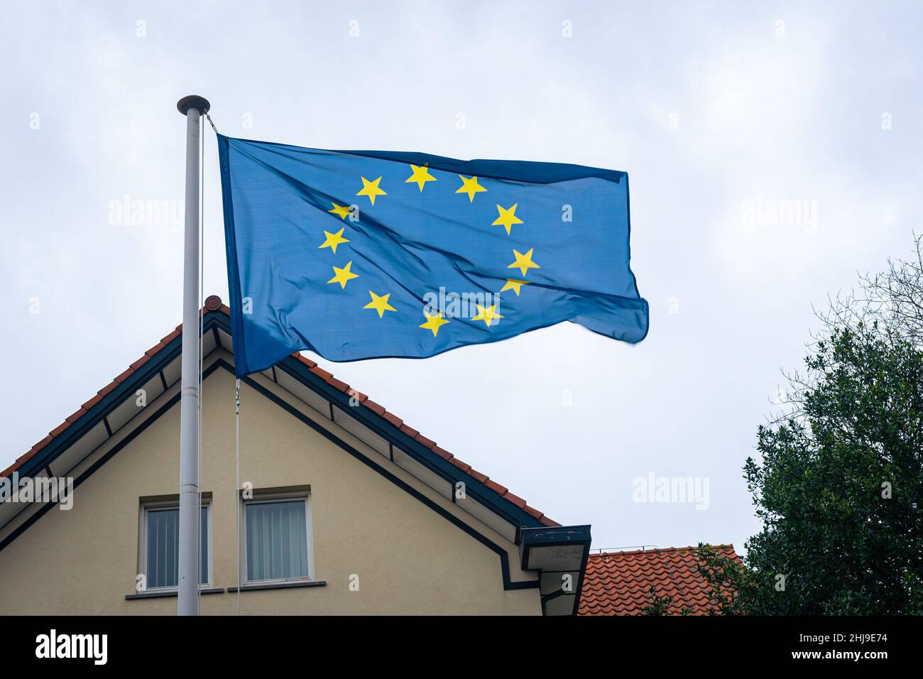 Waving flags europe countries international hi-res stock photography ...