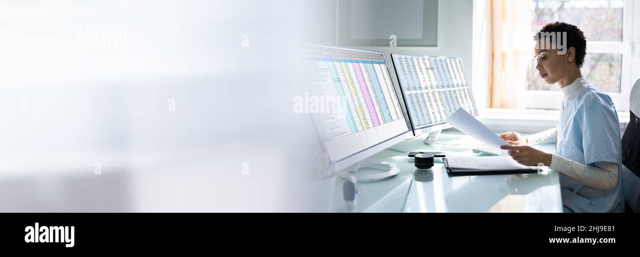 Medical Coding Bill And Billing Codes Spreadsheets Stock Photo - Alamy