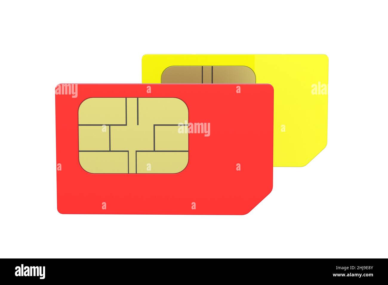 Sim cards for mobile phone isolated on white background. 3d render ...