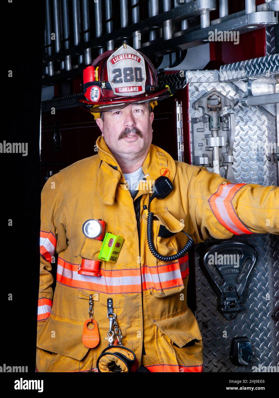 Firefighter in turnout gear Stock Photo - Alamy