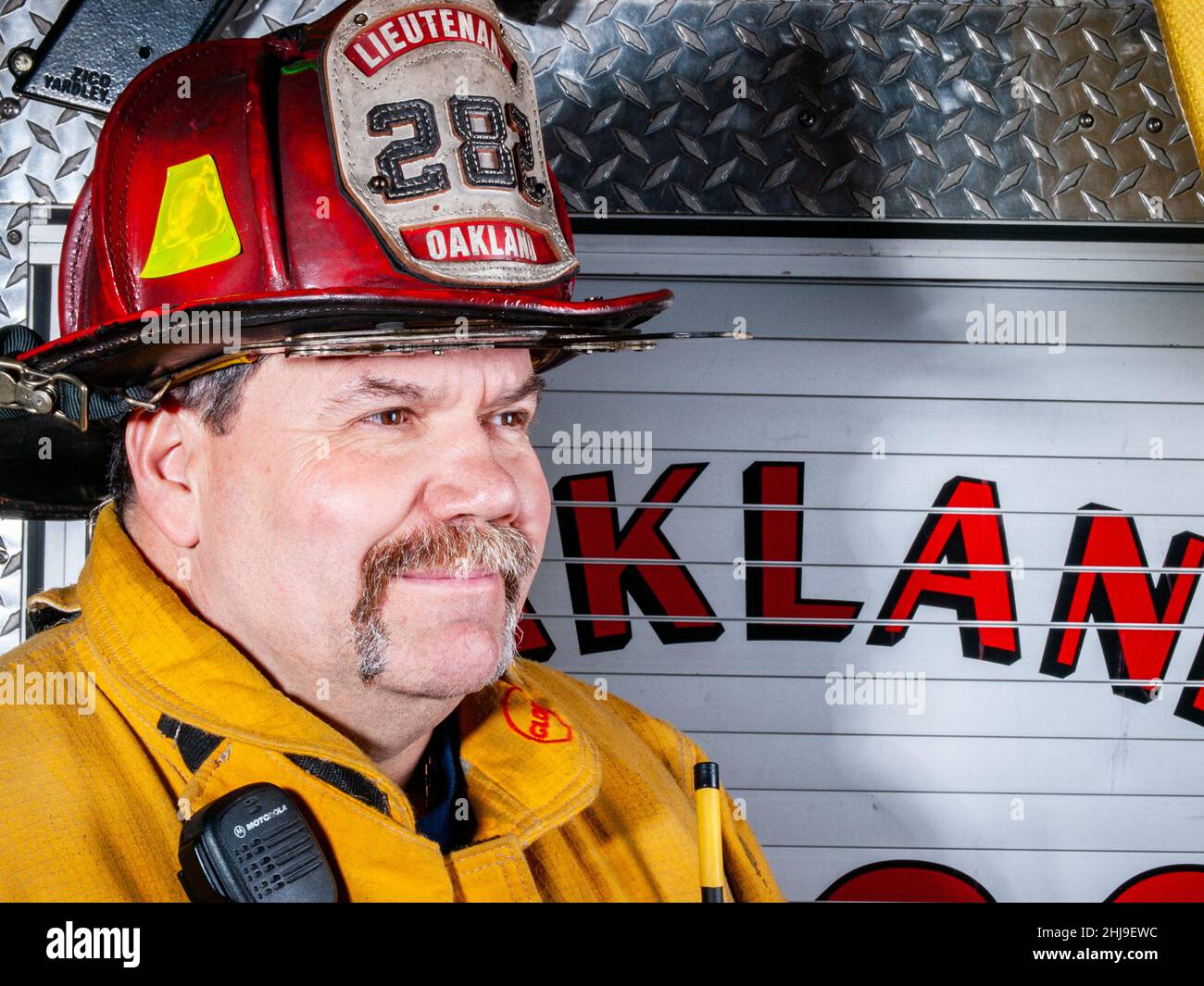 Firefighter in turnout gear Stock Photo - Alamy
