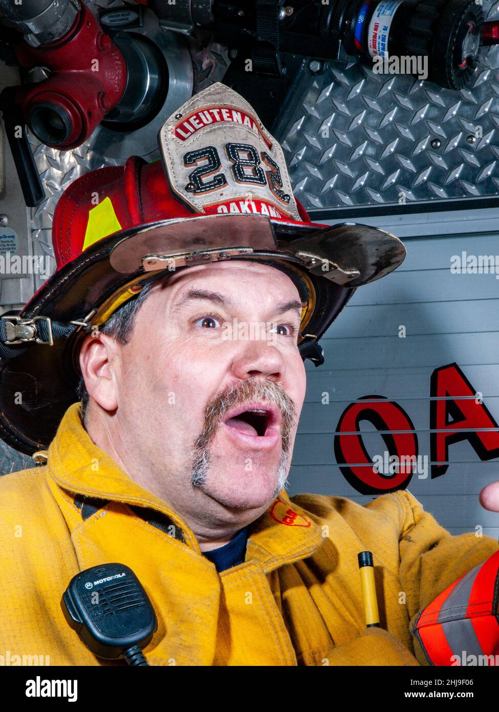 Firefighter in turnout gear Stock Photo - Alamy