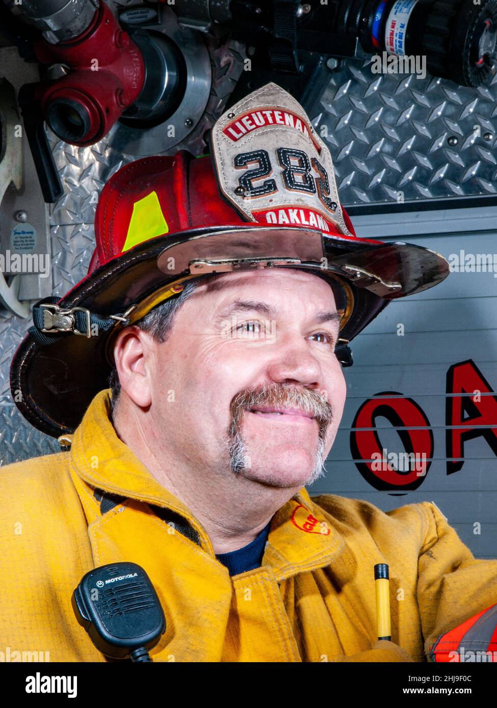 Firefighter in turnout gear Stock Photo - Alamy