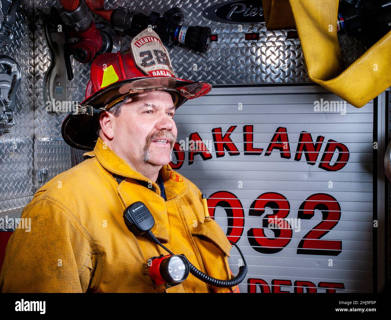 Firefighter in turnout gear Stock Photo - Alamy