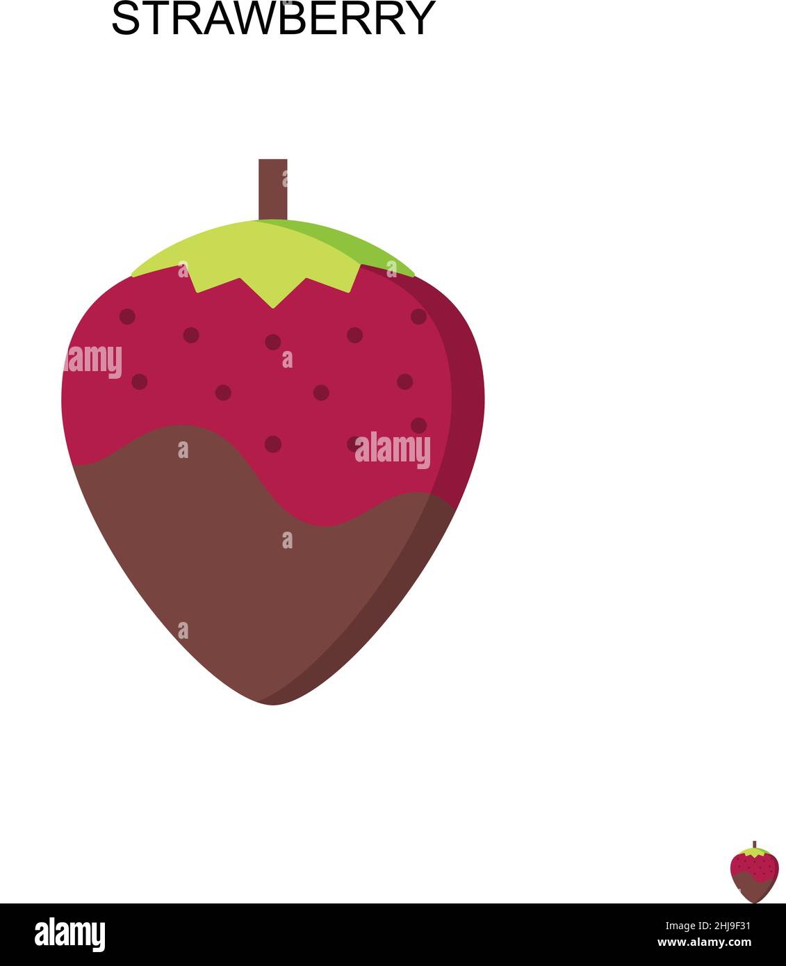 Strawberry Simple vector icon. Illustration symbol design template for ...