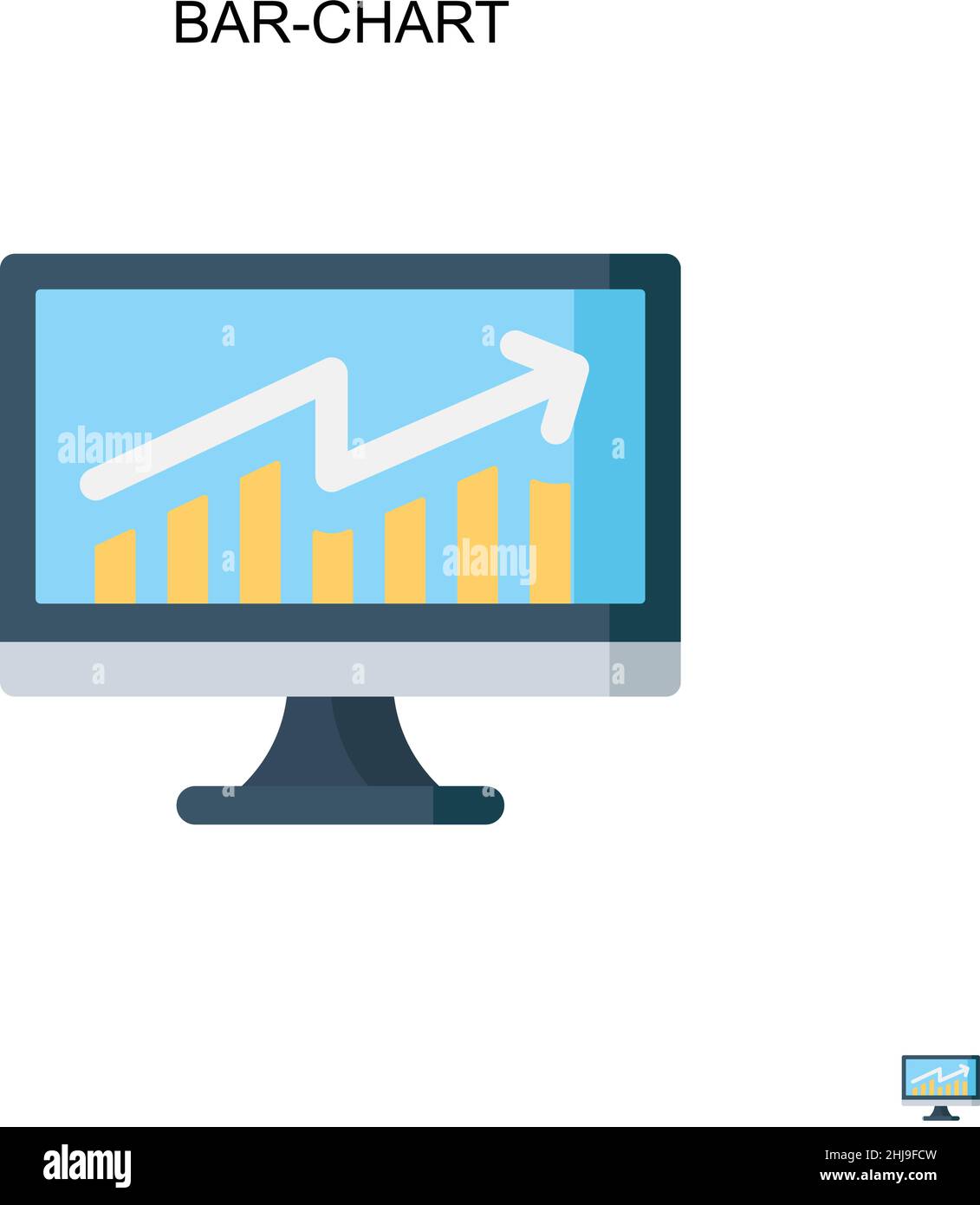 Bar-chart Simple vector icon. Illustration symbol design template for ...