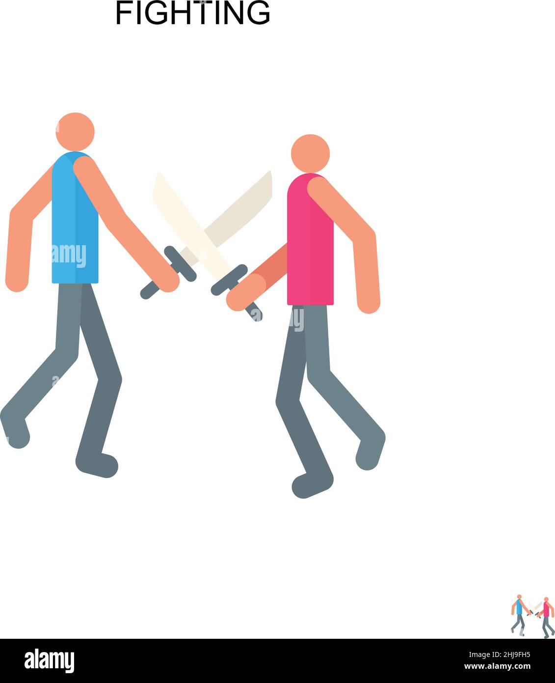 Fighting Simple vector icon. Illustration symbol design template for ...