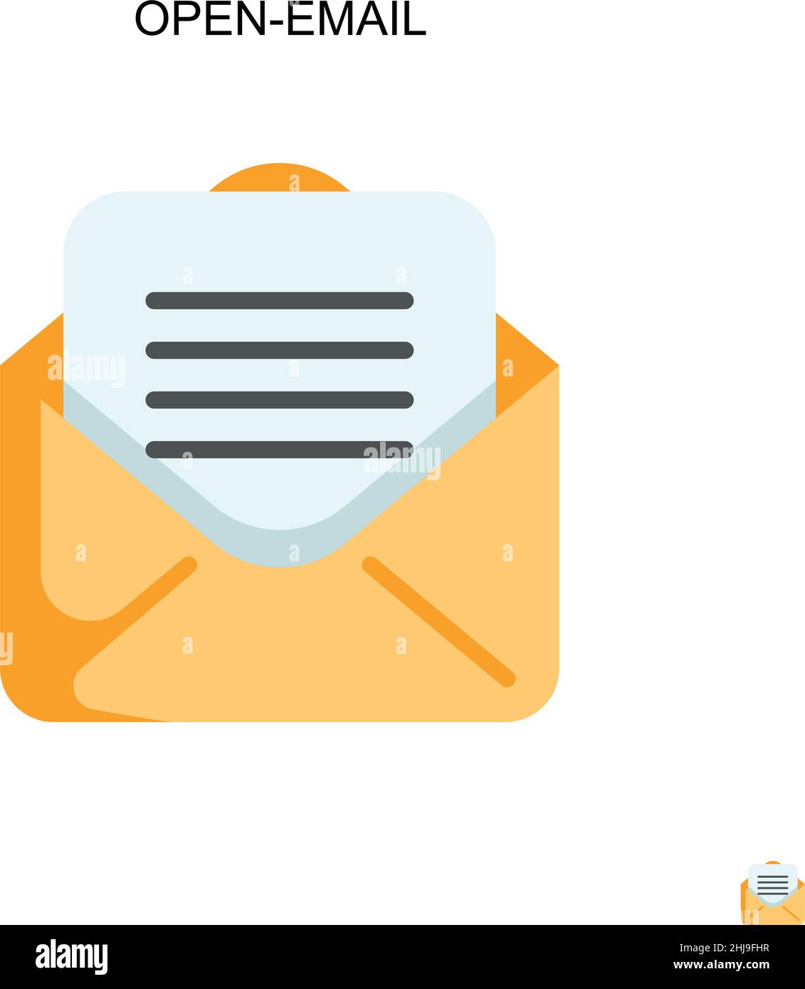 Open-email Simple vector icon. Illustration symbol design template for ...