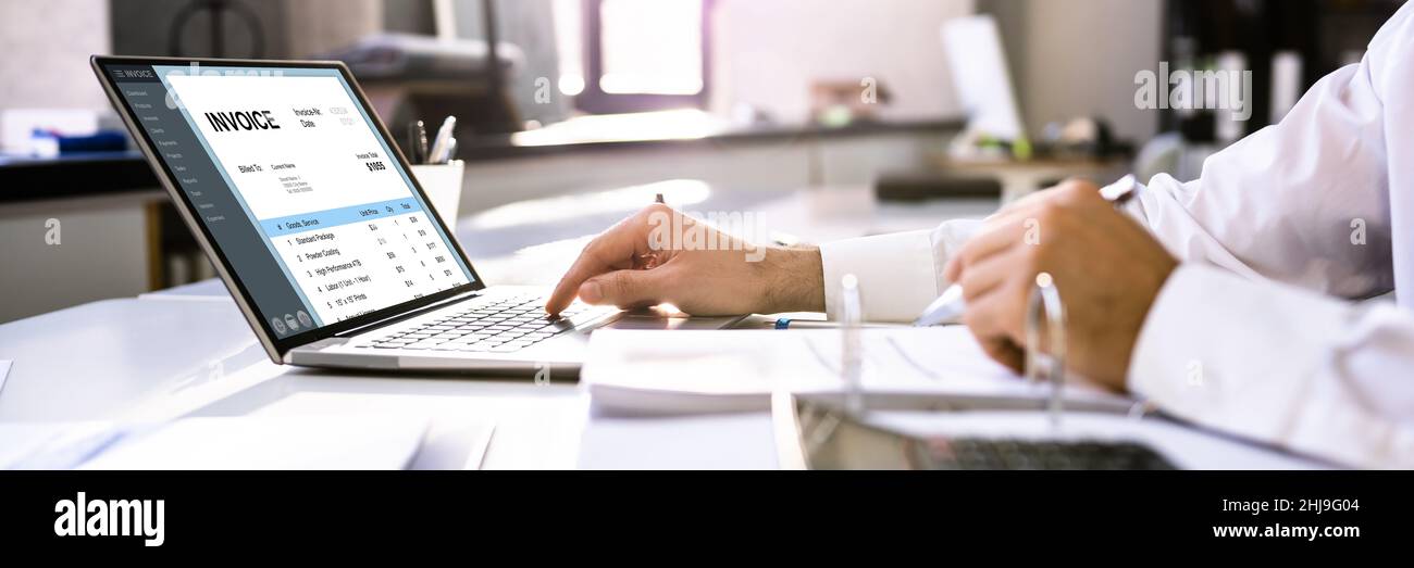 Digital Invoice Accounting And Audit Finance Software Stock Photo - Alamy