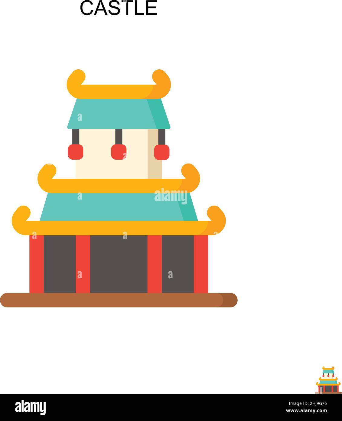 Castle Simple vector icon. Illustration symbol design template for web ...