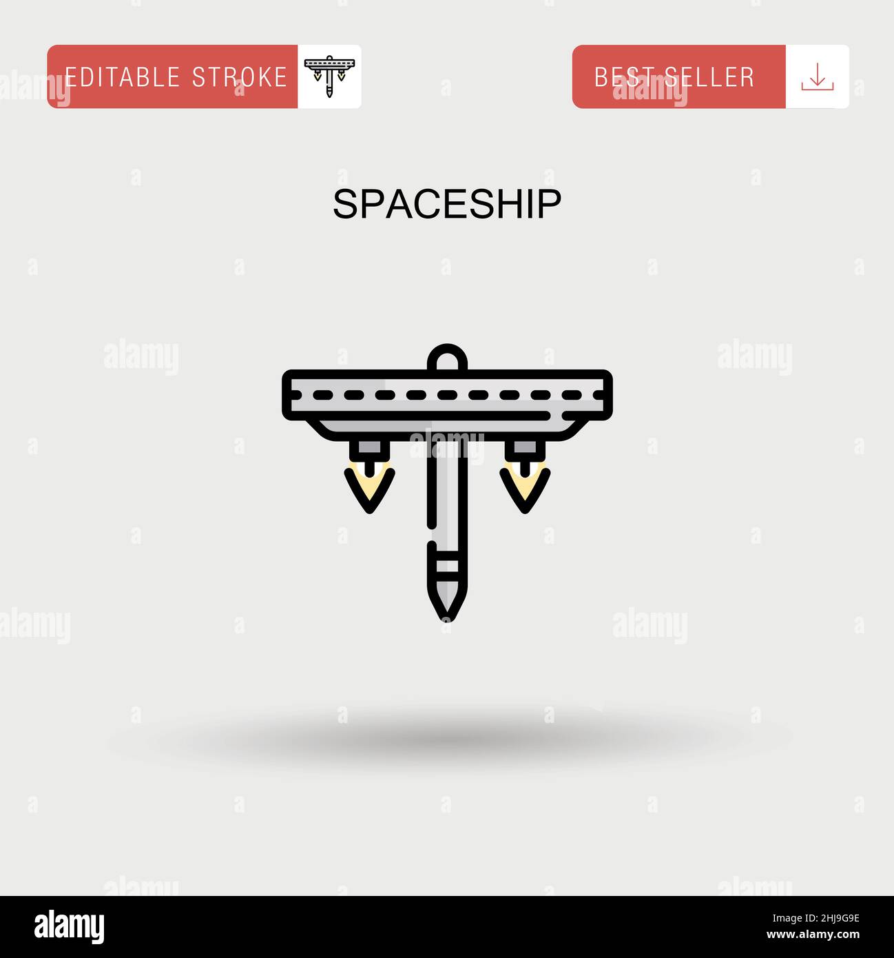 Spaceship Simple vector icon Stock Vector Image & Art - Alamy