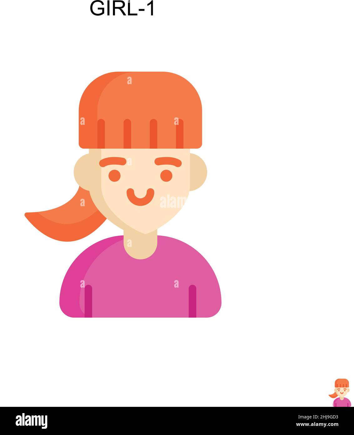 Girl 1 Simple Vector Icon Illustration Symbol Design Template For Web Mobile Ui Element Stock