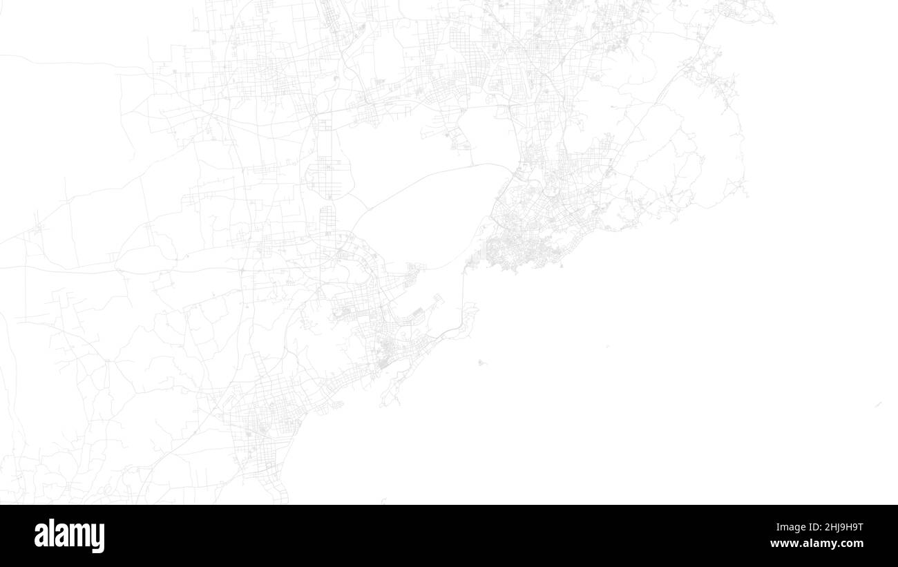 Qingdao map city poster province, white and grey horizontal background ...