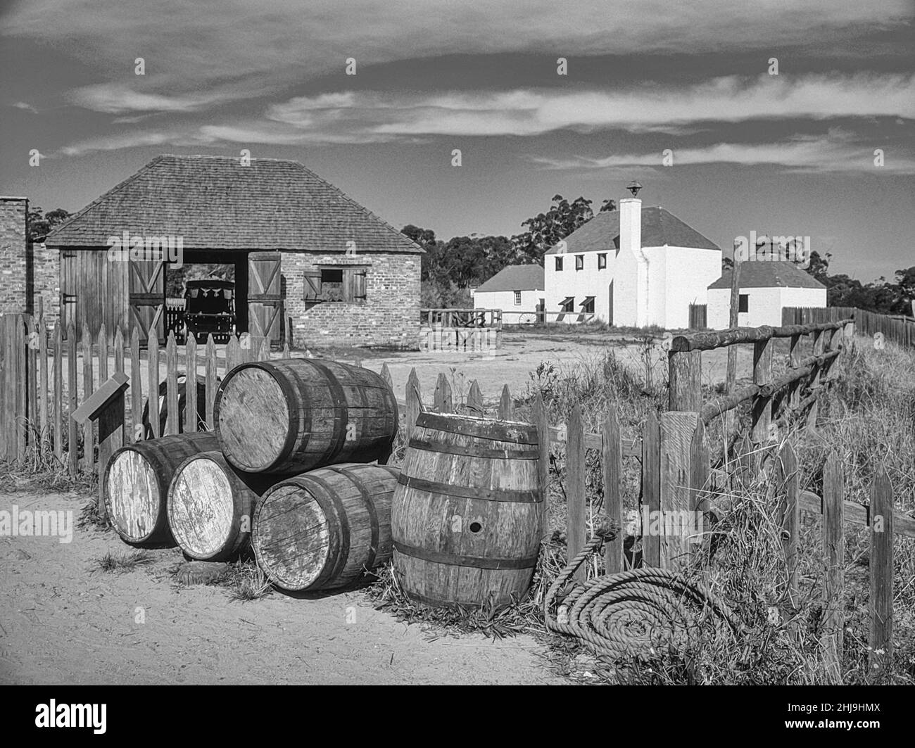 The image is of the replica theme park of Old Sydney Town as it was in ...